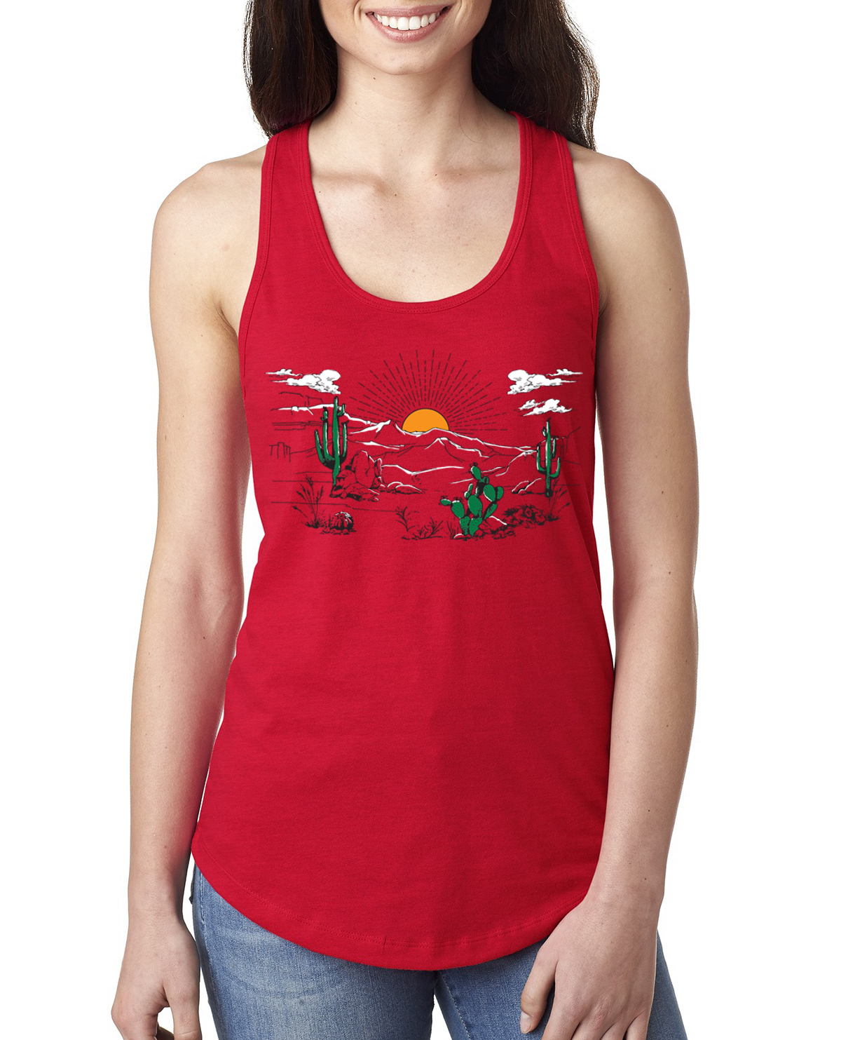 Cactus Desert Sunset Nature Ladies Racerback Tank Top | eBay