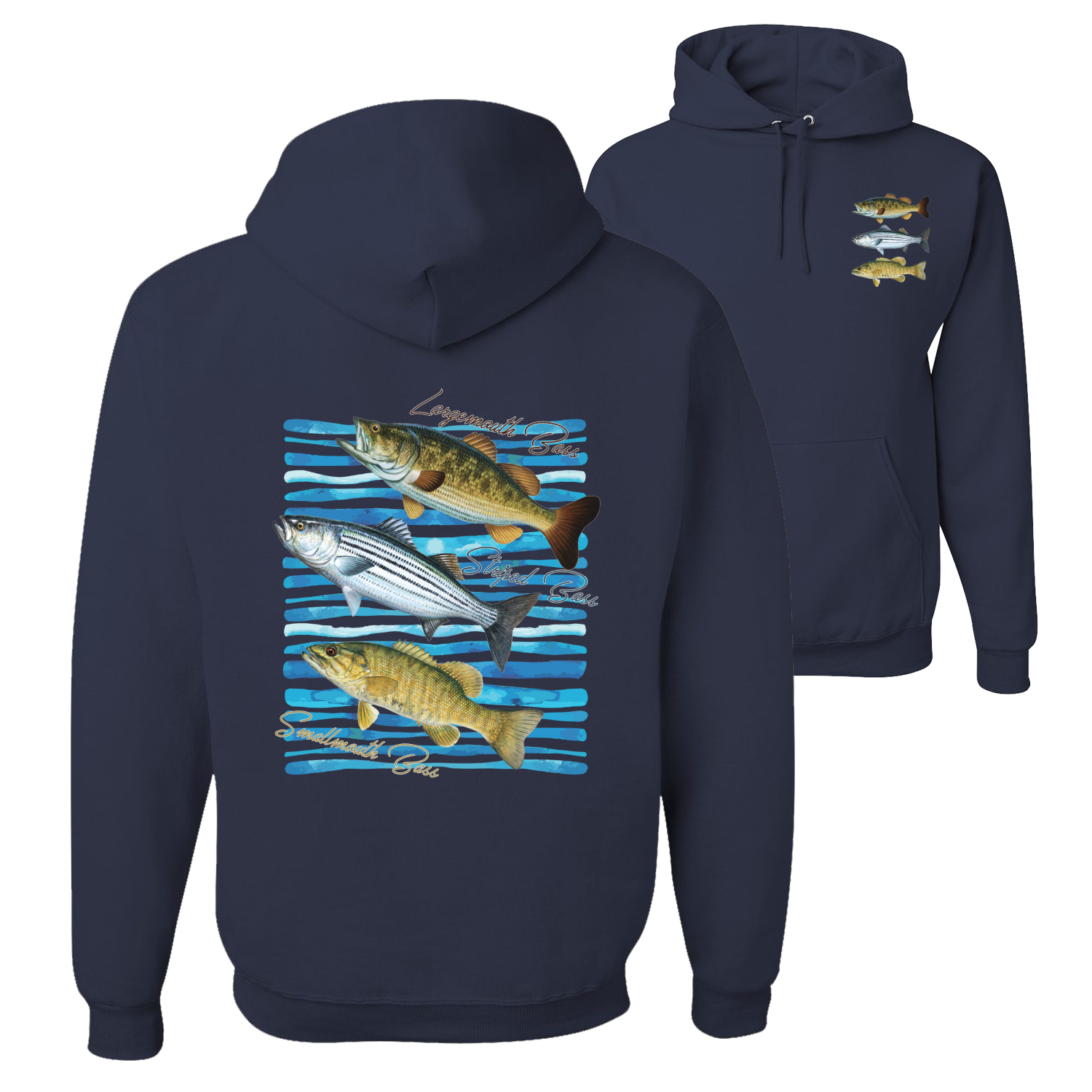 Largemouth Striped Smallmouth Big Bass Fish Graphic Hoodie Sweater | eBay