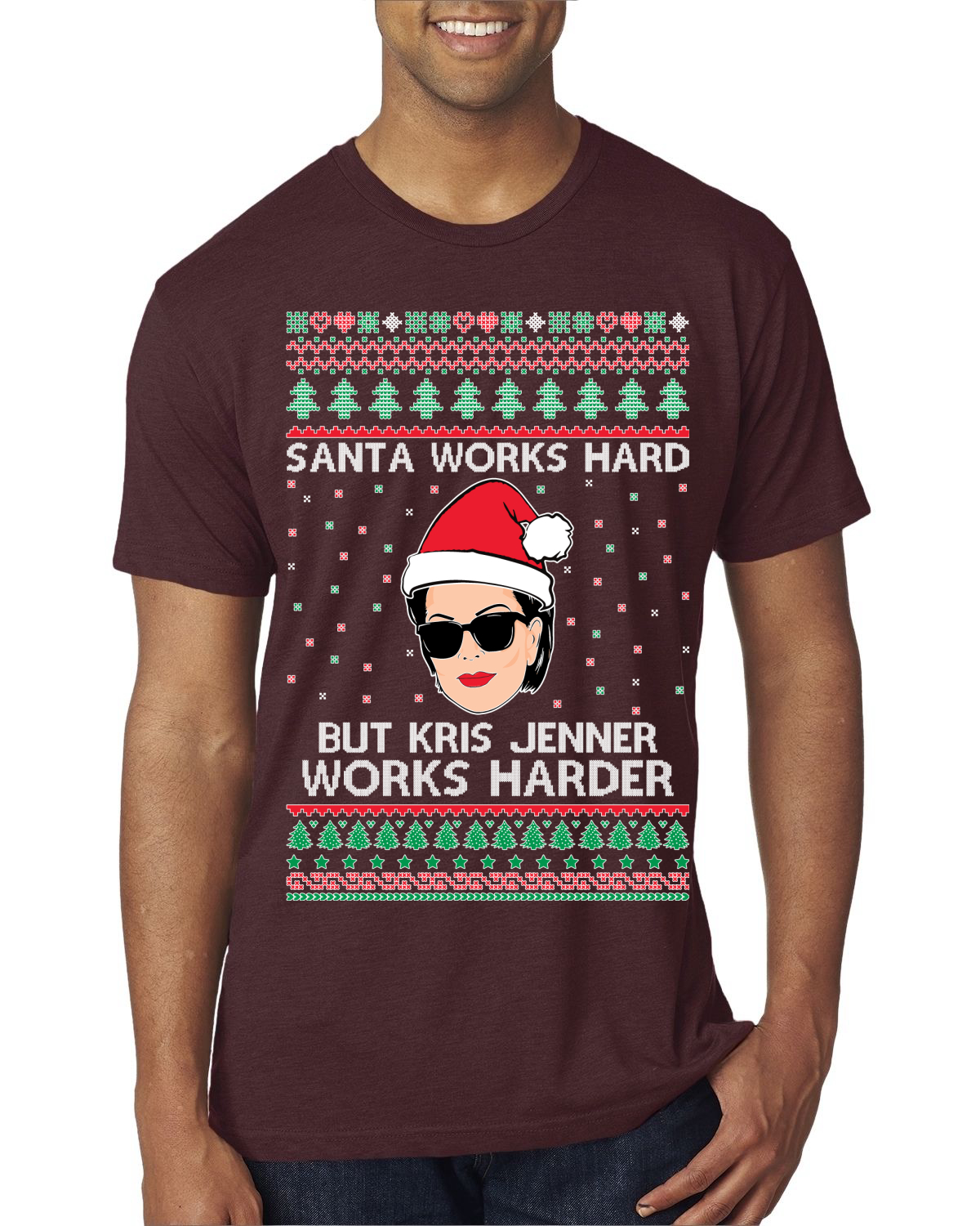 Santa Works Hard But Kris Works Harder Jenner Men Premium TriBlend ...