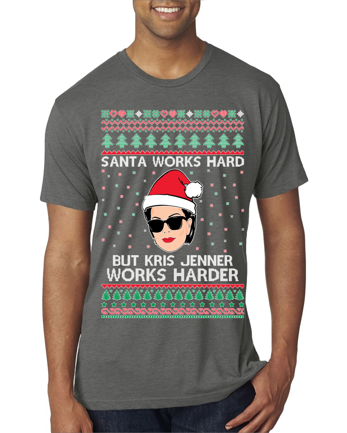 Santa Works Hard But Kris Works Harder Jenner Men Premium TriBlend ...