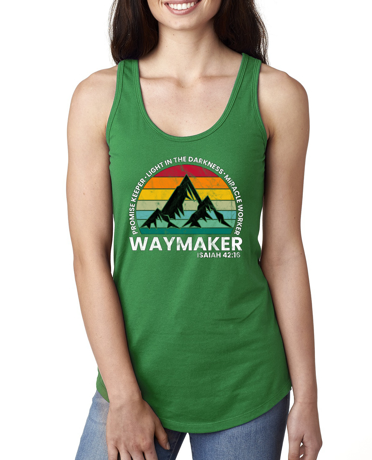 Waymaker Miracle Worker Promise Keeper Inspirational Faith Ladies Tank Top | eBay