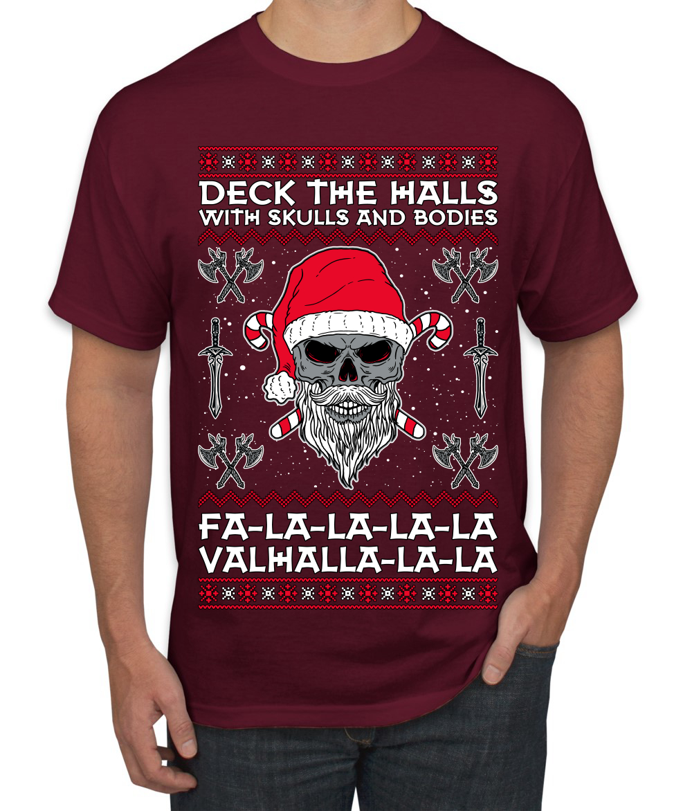 Valhalla Deck The Halls With Skulls & Bodies Men TShirt | eBay