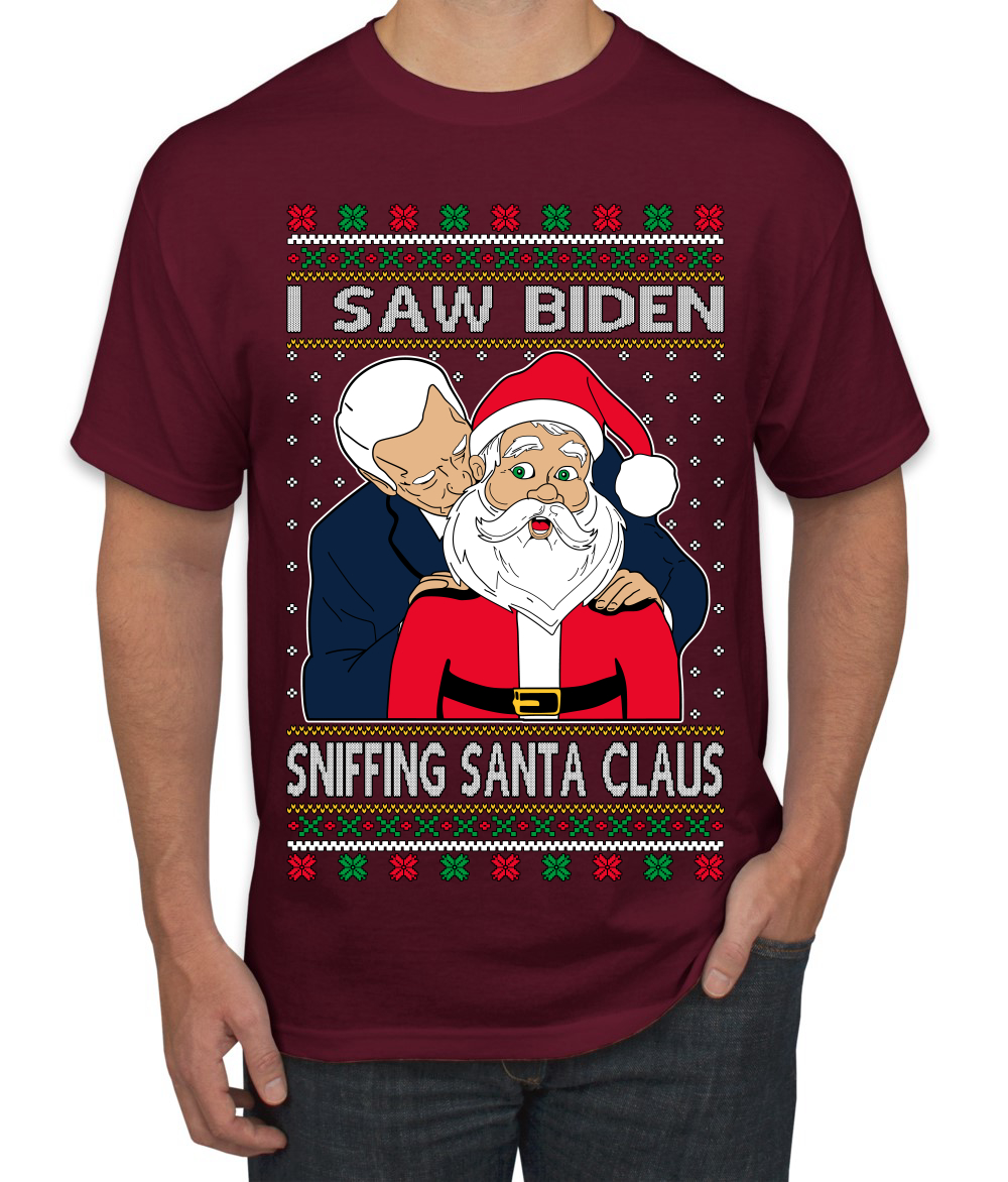 I Saw Biden Sniffing Santa Claus Men TShirt | eBay